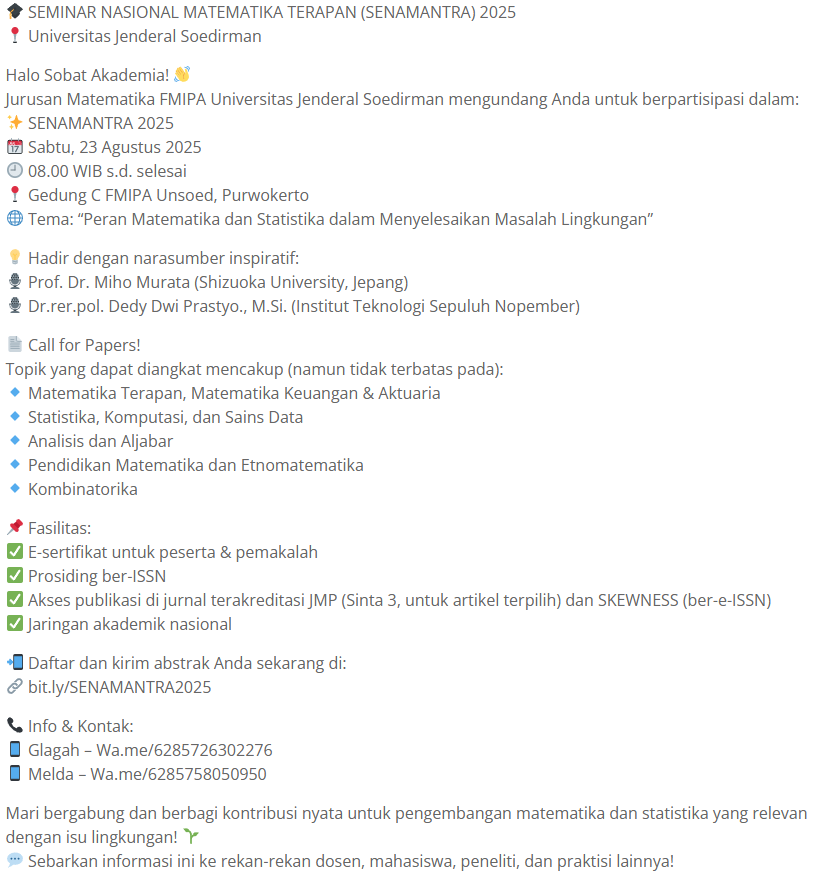 Seminar Nasional Matematika dan Terapannya 2025 – Jurusan Matematika ...